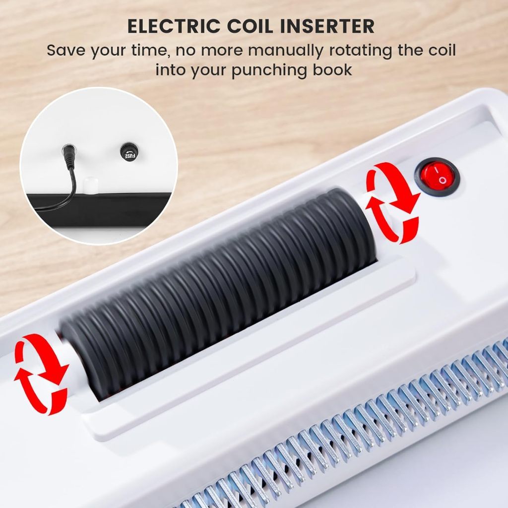 Seesii Binding Machine Coil Spiral Binder, Manual 20 Hole Puncher with ...