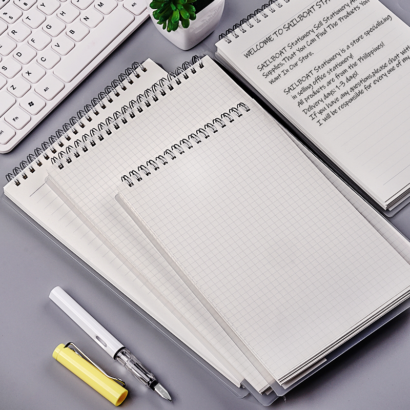 A5 B5 Line/Grid Spring Notebook MUJI Style Notepad 80Sheets Spiral ...