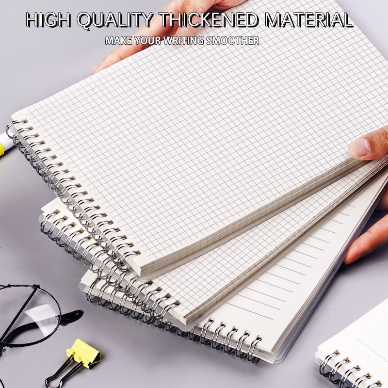 A5 B5 Line/Grid Spring Notebook MUJI Style Notepad 80Sheets Spiral ...