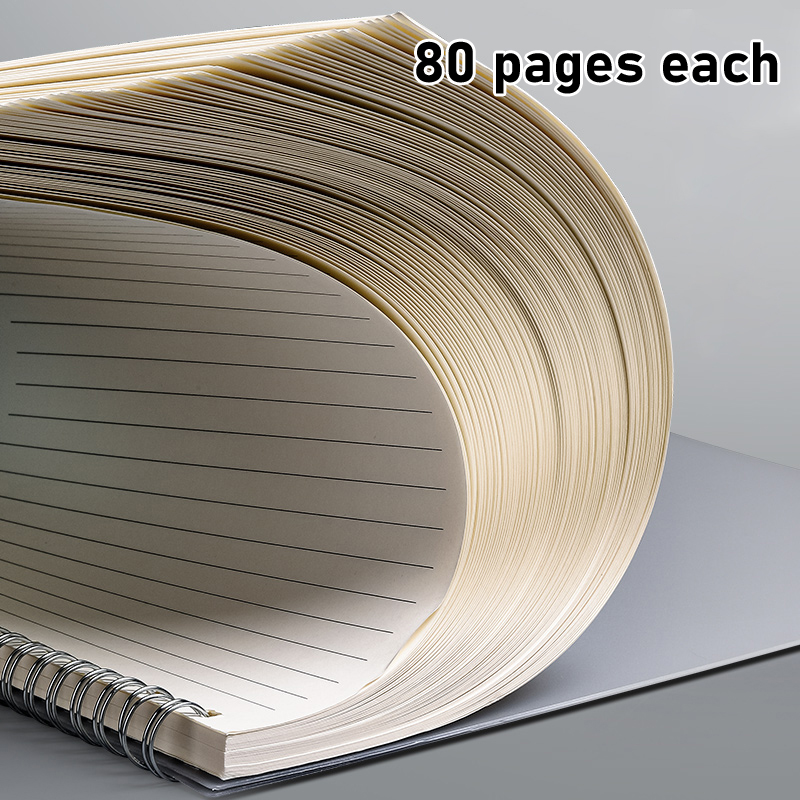 A5 B5 Line/Grid Spring Notebook MUJI Style Notepad 80Sheets Spiral Notebook Student School ...