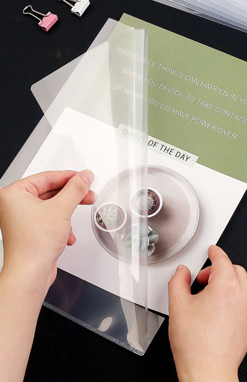 50PCS A4 L-shaped Folder Transparent File Classification Saving ...