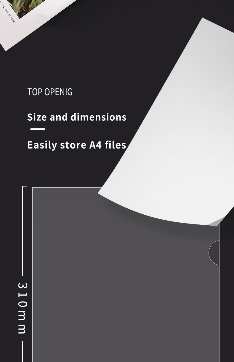 100PCS Wholesale L Type Folder Clear Transparent A4 Plastic Folder ...