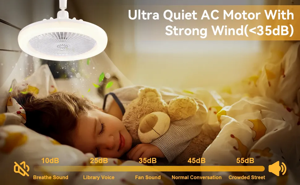 Smart Fanlight With Remote Control Lights Bulb With Electric Fan For ...
