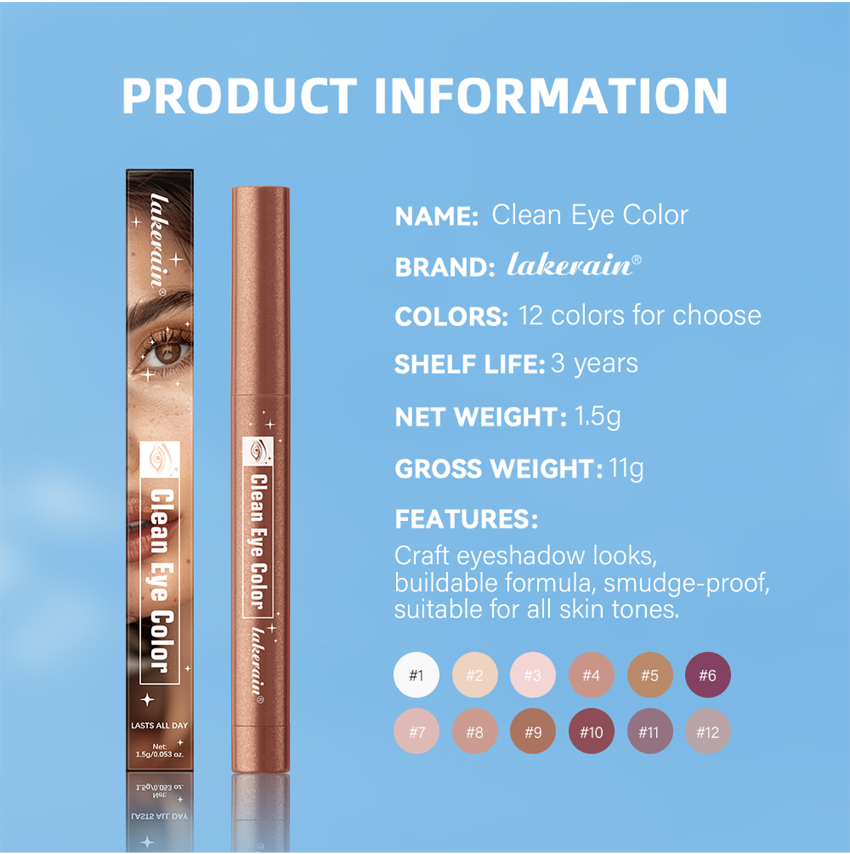 Lakerain Shimmer Eyeshadow Stick ,Bling Bling Eye Stick Shadow ...