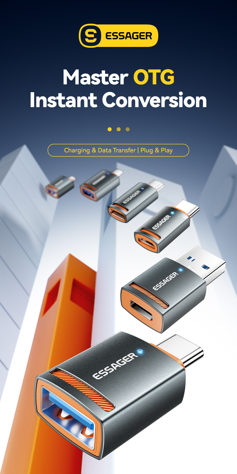 ESSAGER T 3A With indicator light 5Gbps high speed transmission OTG ...