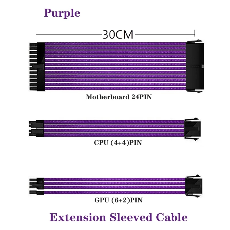 30cm A-TX Basic Extension Cable PC GPU CPU Power Supply Wire Computer ...