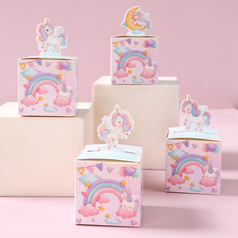 24pcs Rainbow Unicorn Party Box Unicorn Theme Candy Box Packaging Small ...
