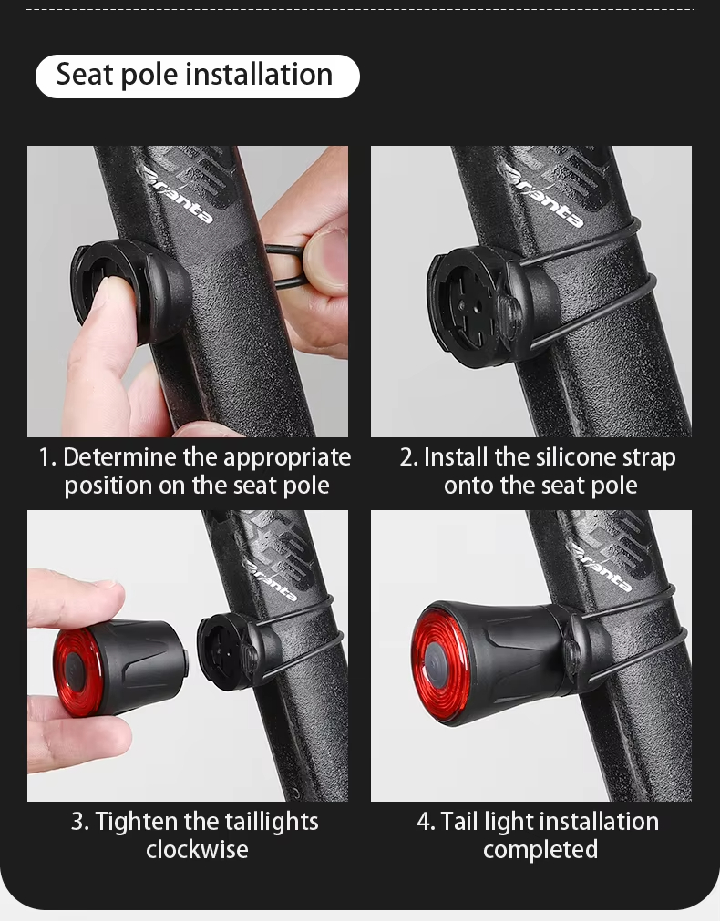 ESLNF Bicycle Tail Light Smart Brake Light with 2 mounts Waterproof USB ...
