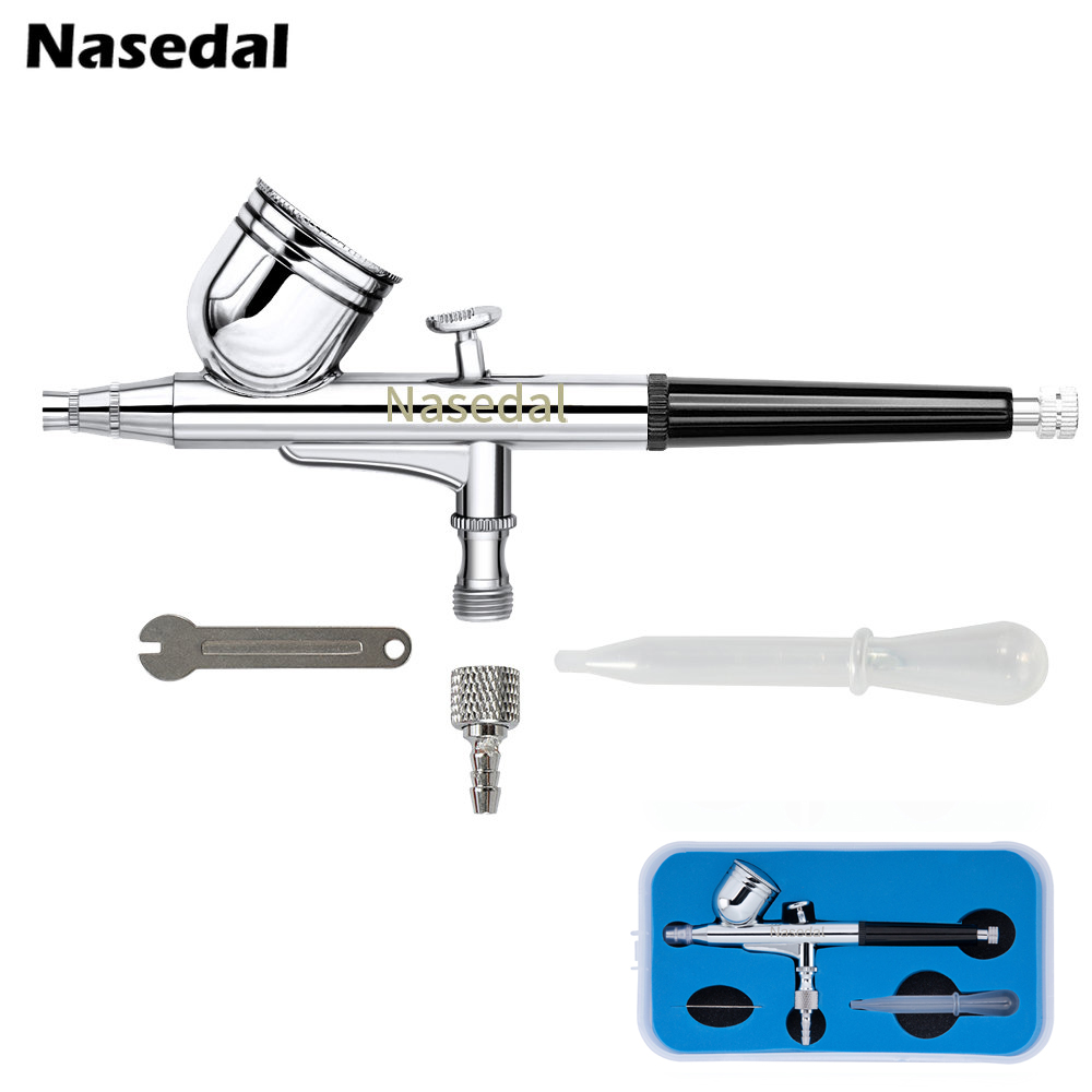 Nasedal 0.3MM 7CC Dual-Action Airbrush with Box Gravity Sprayer Air ...