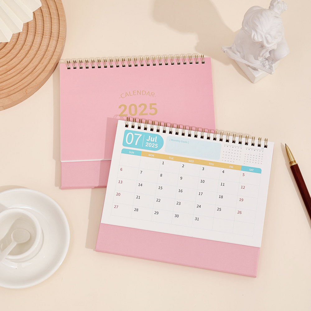 1 pc 2025 Desk Calendar Standing Flip Desktop Calendar Thick Paper ...