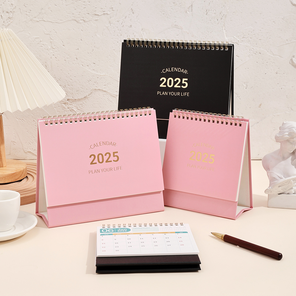 1 pc 2025 Desk Calendar Standing Flip Desktop Calendar Thick Paper ...