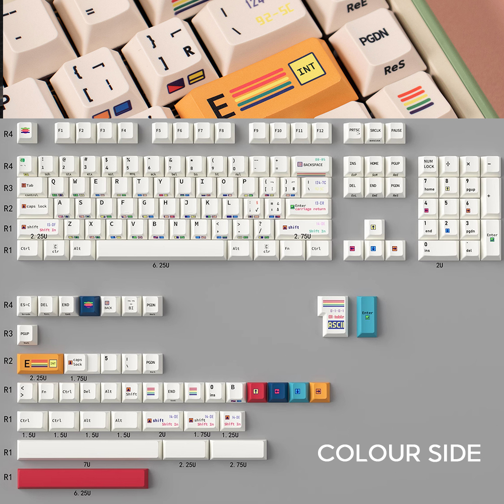 Retro C64 Keycaps 147Keys/Set Colour Side PBT Cherry Profile Custom ...