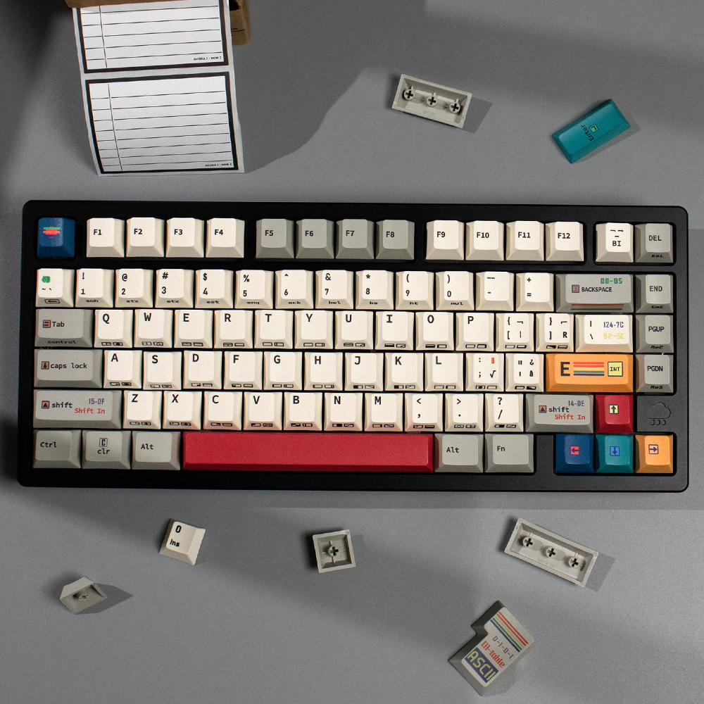 Retro C64 Keycaps 147Keys/Set Colour Side PBT Cherry Profile Custom ...