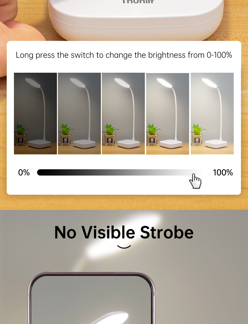 Thunlit Student Desk Lamp Small LED Rechargeable Study Lamp for Dorm ...