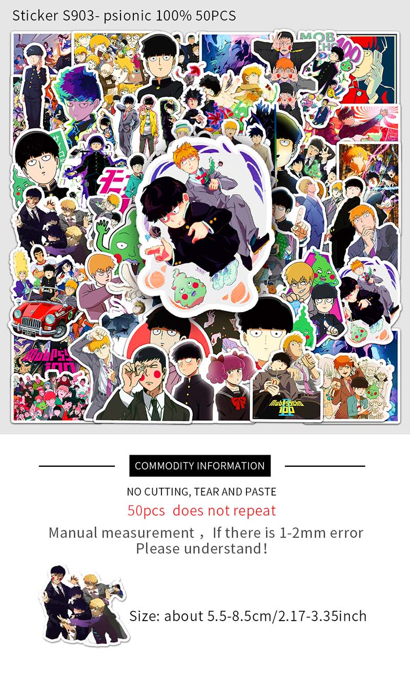 50pcs Anime Mob Psycho 100 Graffiti Sticker Cartoon Decal for ...