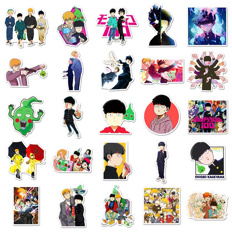 50pcs Anime Mob Psycho 100 Graffiti Sticker Cartoon Decal for ...