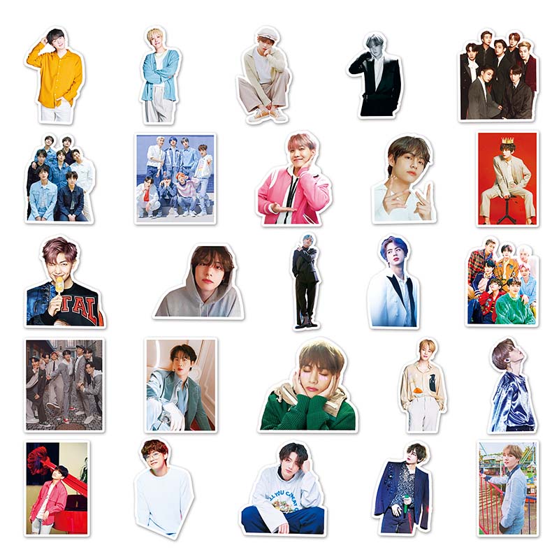 50PCS Boys Group Kpop BTS Sticker Decoration Laptop Luggage Water Cup ...