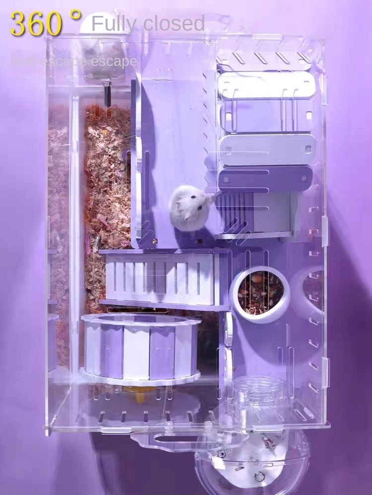 Hamster Cage Acrylic Transparent Dedicated House Breeding Box Hamster ...