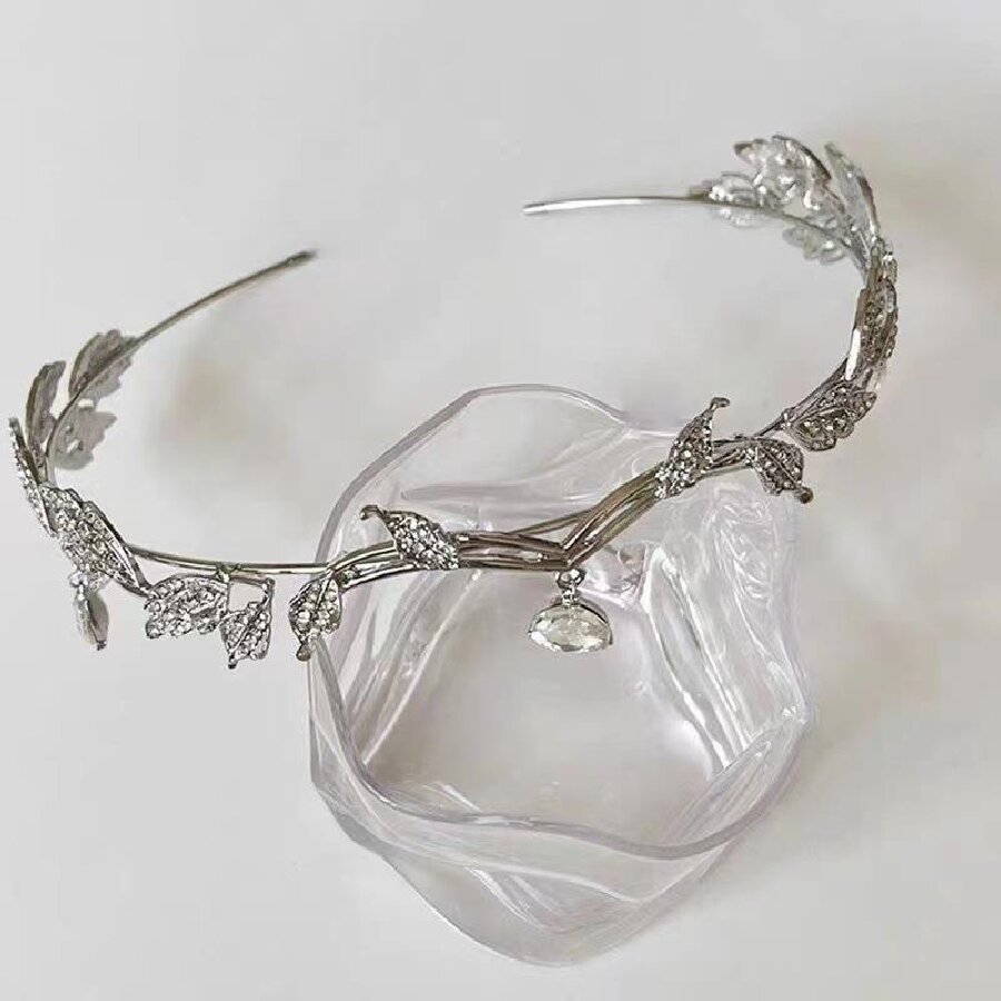Bohemian Style Faux Diamond Leaf and Drop Headband Ethereal Hair ...