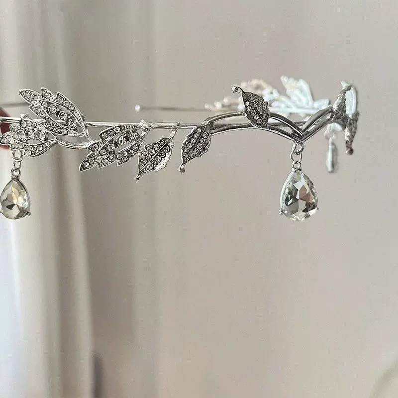 Bohemian Style Faux Diamond Leaf and Drop Headband Ethereal Hair ...
