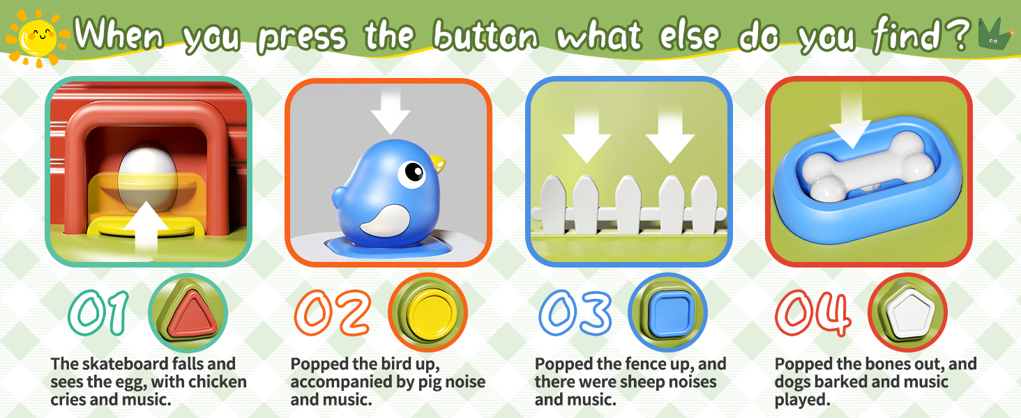 iBliver Interactive Pop Farm Animal up Toys with Music & Sound, Cause ...