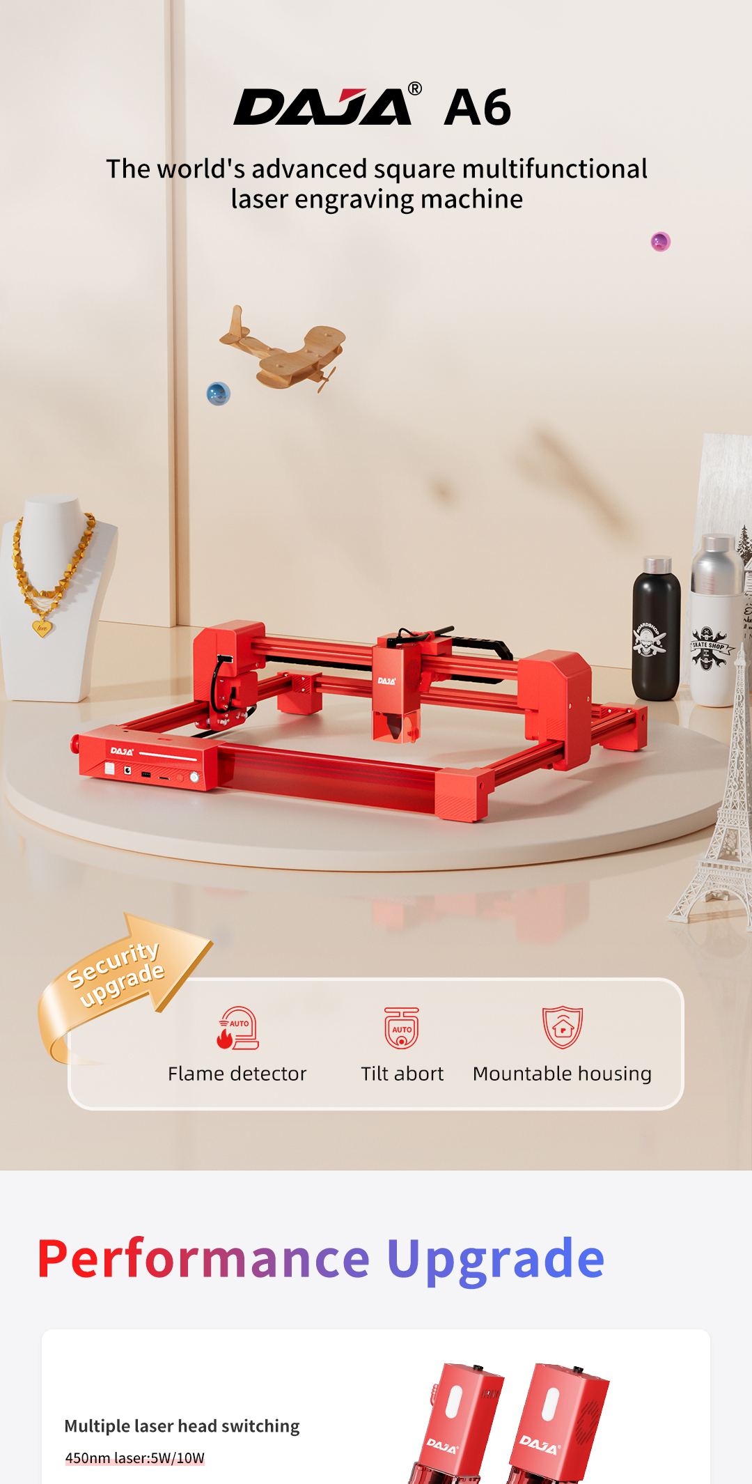 DAJA A6 Pro Laser Engraving Machine Printer Cutting With Protective ...