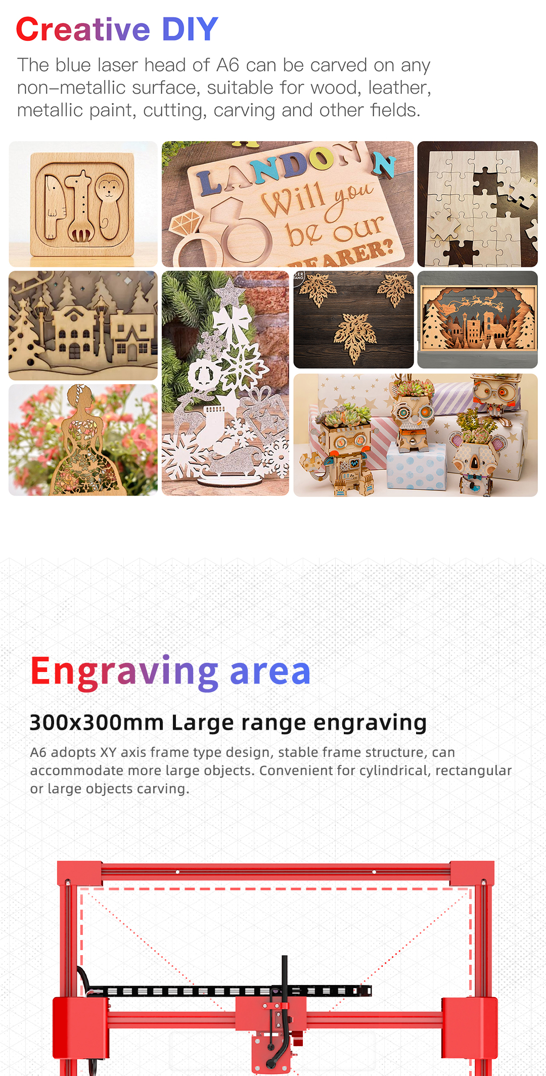 DAJA A6 Pro Laser Engraving Machine Printer Cutting With Protective ...