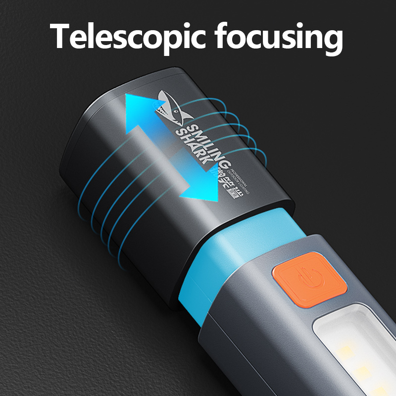 SMILING SHARK LED Flashlight Mini Flashlight Long Battery Life ...