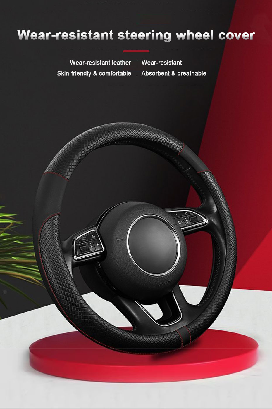 SEAMETAL Car Steering Wheel Covers 38cm Universal Steering Wheel ...