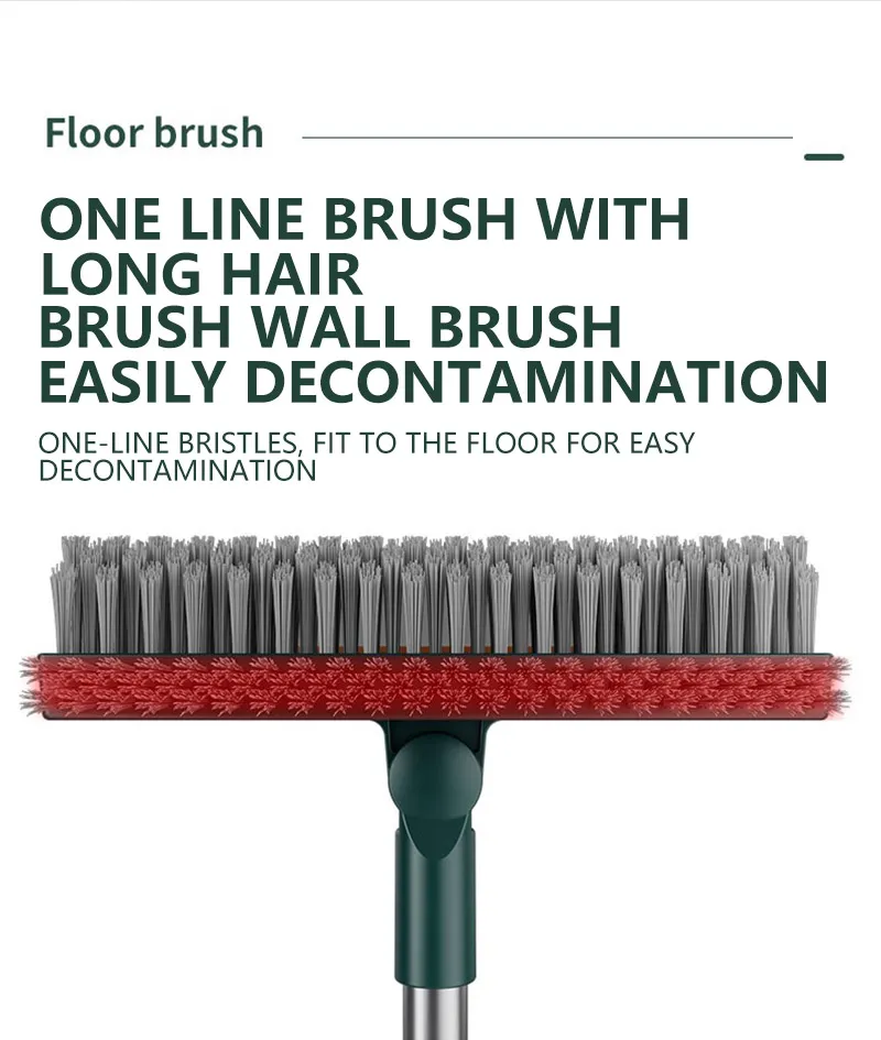 3 in 1 Rotating Floor Cleaning Brush with Detachable V-Bristles, Scrape ...