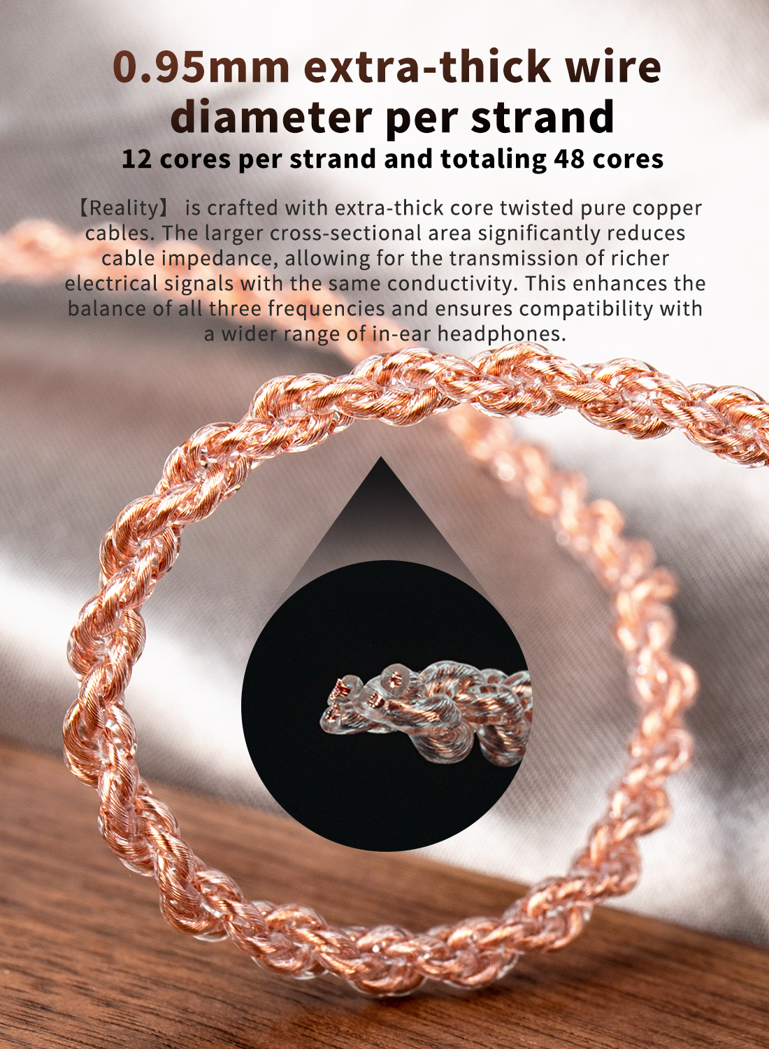 KBEAR 2PIN MMCX QDC TFZ IEM Cable 4-Core Pure Copper Earphone ...