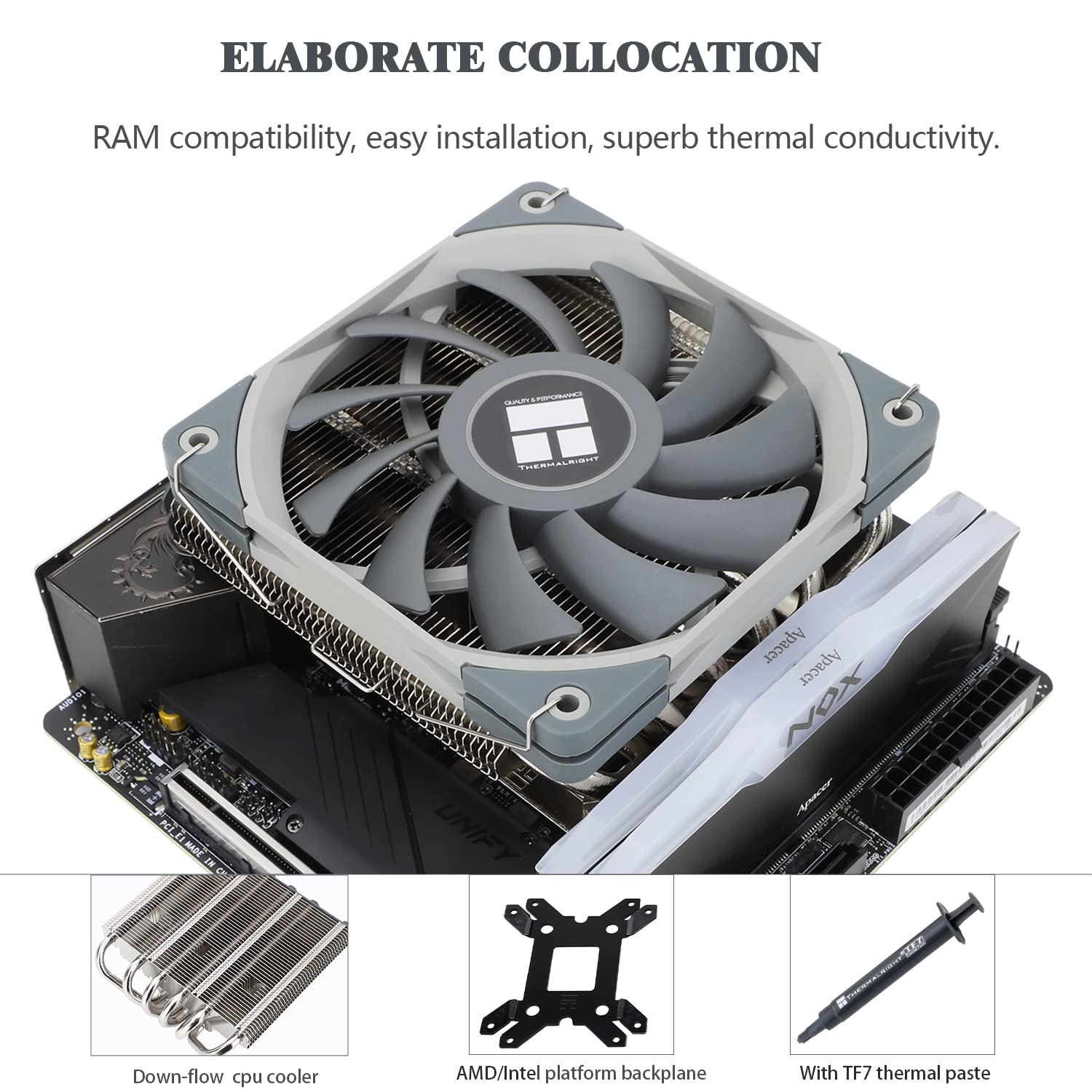 Thermalright AXP120-X67 CPU Radiator 6 Heat Pipes Low Profile CPU Air ...