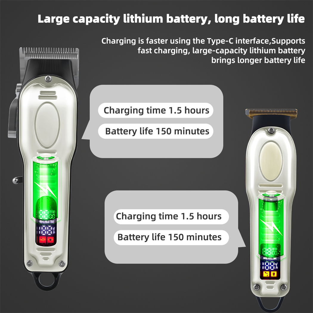 CkeyiN Hair Clipper Complete Men's Professional Cordless Trimmer Hair ...