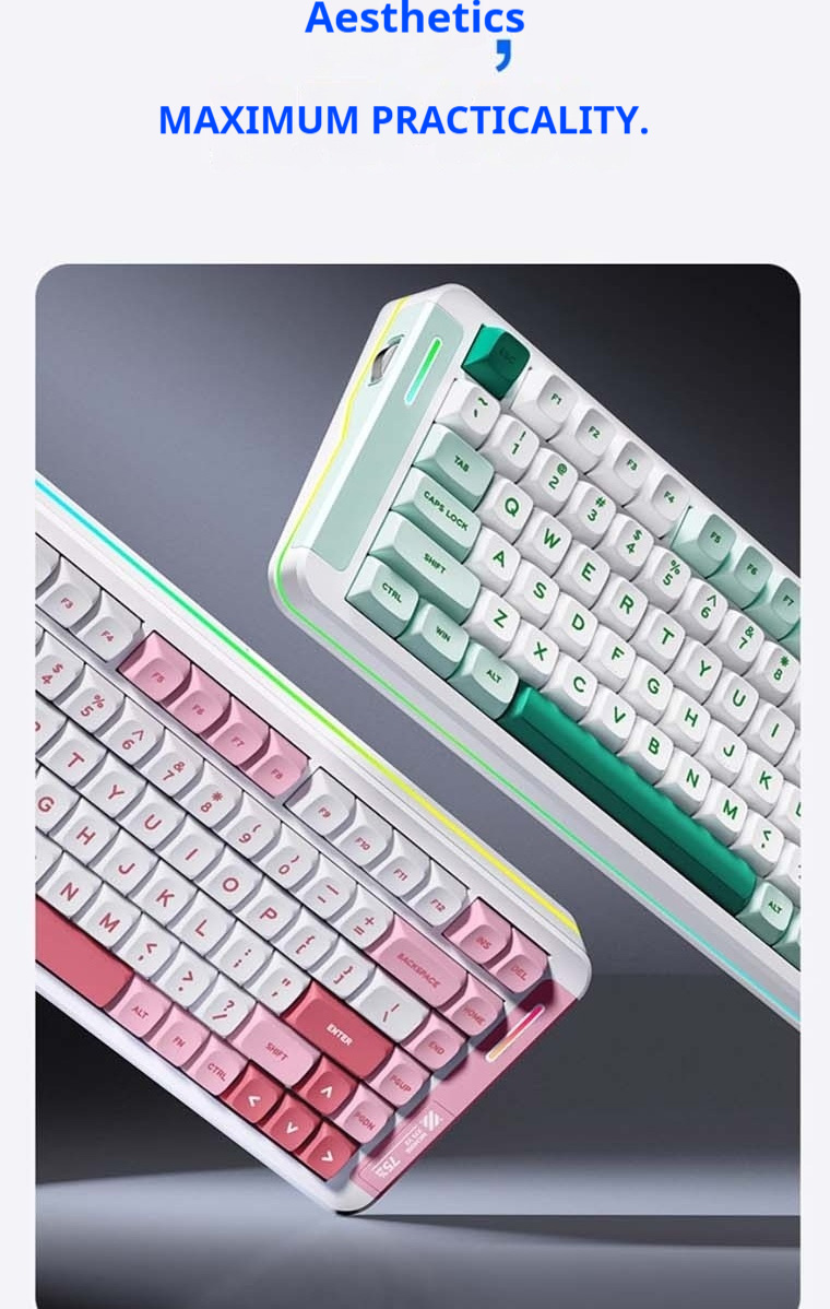 MCHOSE X75 V2 Custom Mechanical Keyboard Wireless Bluetooth Three-Mode ...