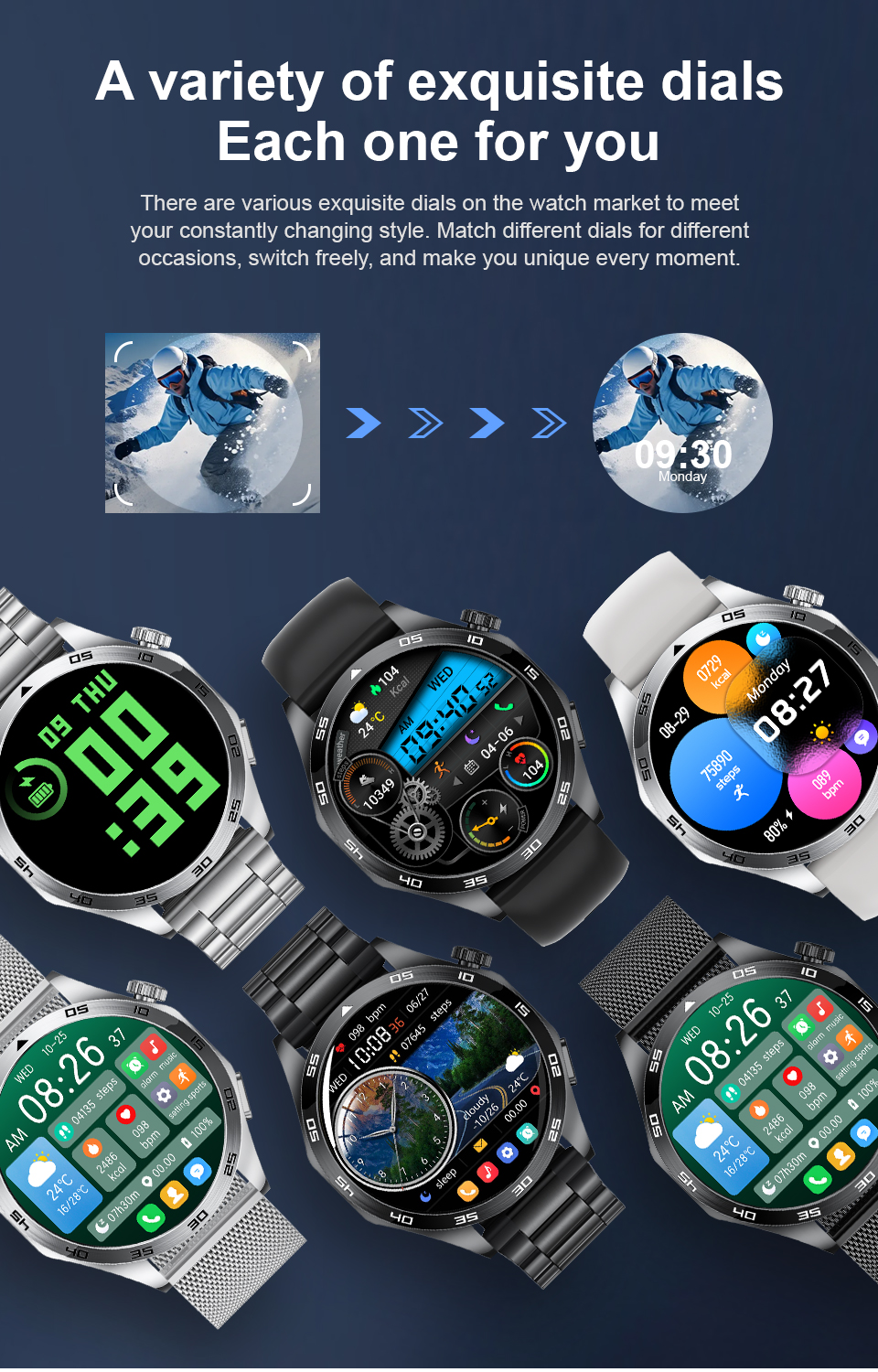 LIGE Smart Watch GT4pro Waterproof Multi-Sport Heart Rate/Blood ...