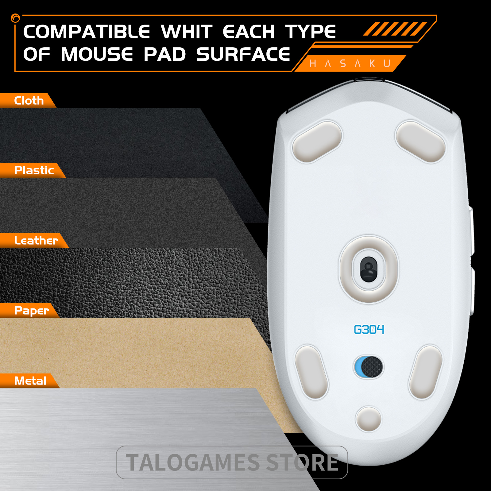 2Sets HASAKU Rounded Curved Edges Gaming Mouse Feet Skates for Logitech ...