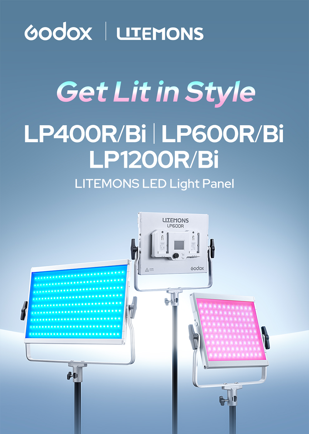 Godox-LITEMONS LED light panel LP400R/Bi LP600R/Bi LPunder R/Bi, 2 ...