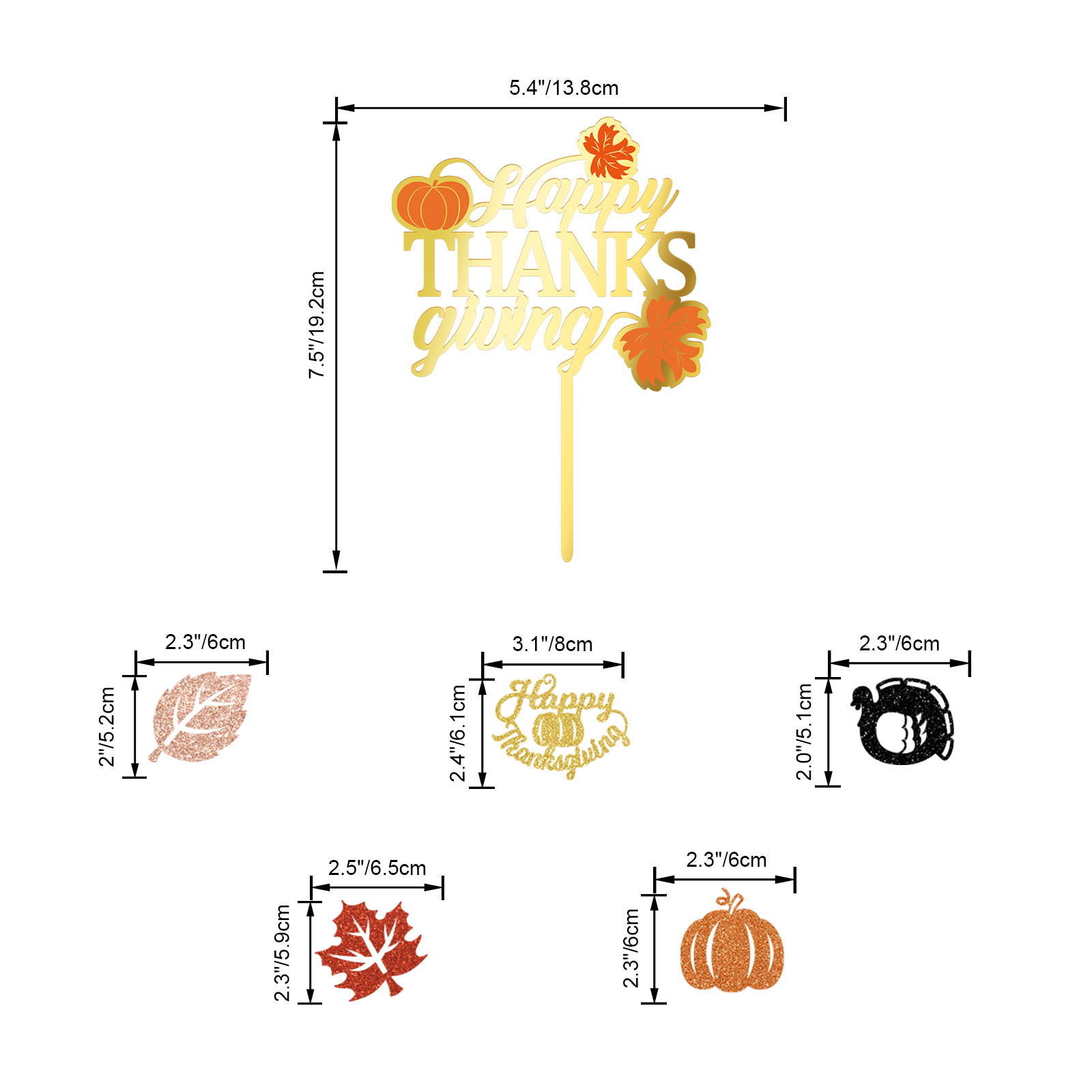 Thanksgiving Party Decorations Thankful Cake Topper Cupcake Toppers ...