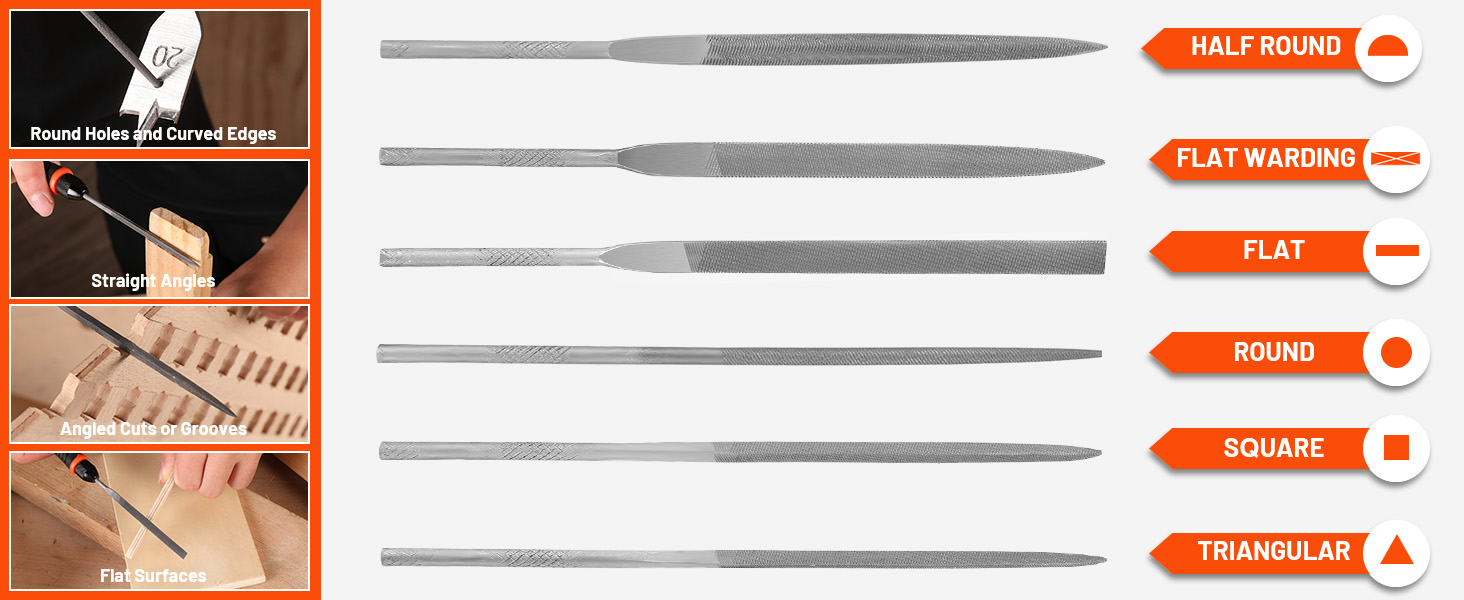 ValueMax 7PCS Interchangeable Needle File Set, Small File Set Includes ...