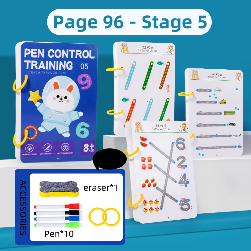 Tracing Books for Kids Erasable Pen Logical Thinking Training Preschool ...
