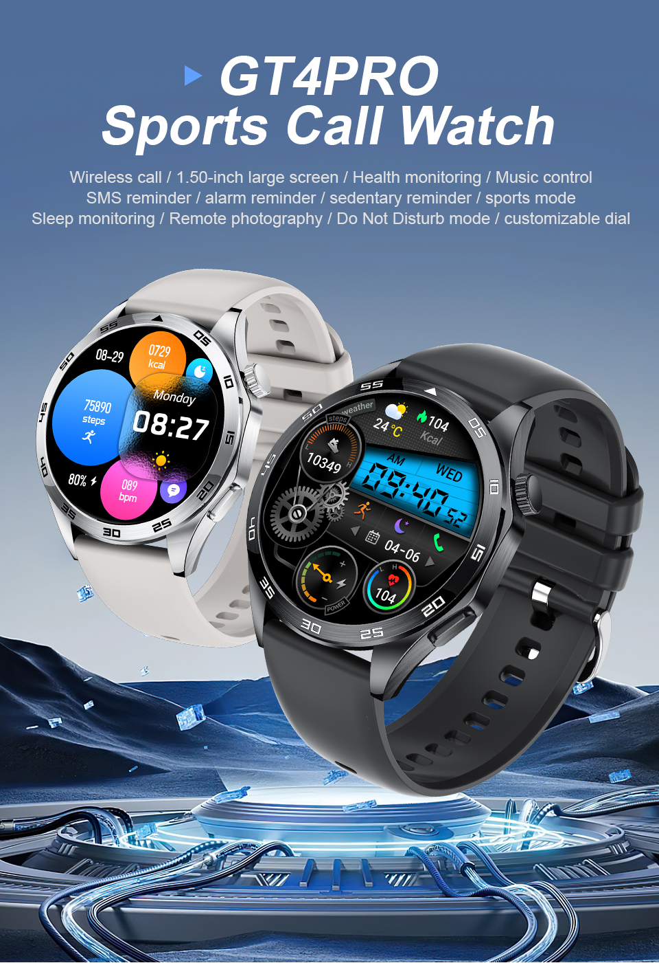 LIGE GT4 Pro Smart Watch Original Men Sports Waterproof Fitness Tracker ...