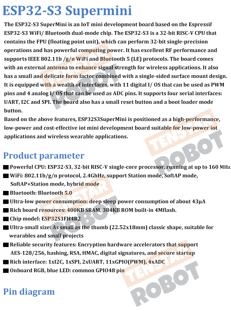 ESP32-C3 ESP32-S3 ESP32-H2 ESP32-C6 Development Board ESP32 C3 ...