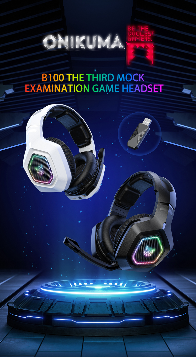 Onikuma B100 Gaming Headohones Three Mode Headphone Wireless Gaming Headset with Mic Bluetooth ...