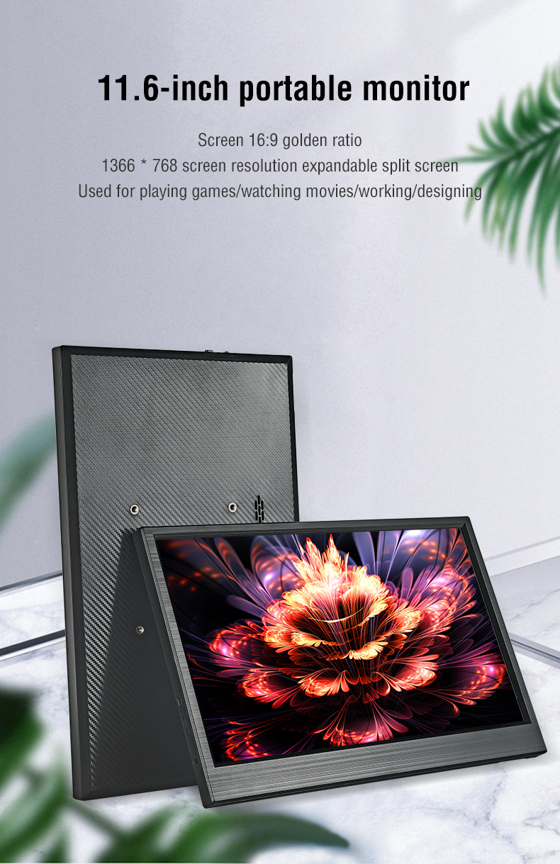 Anmite 11.6" Portable Monitor for Laptop Usb Type-c HDMI Display ...