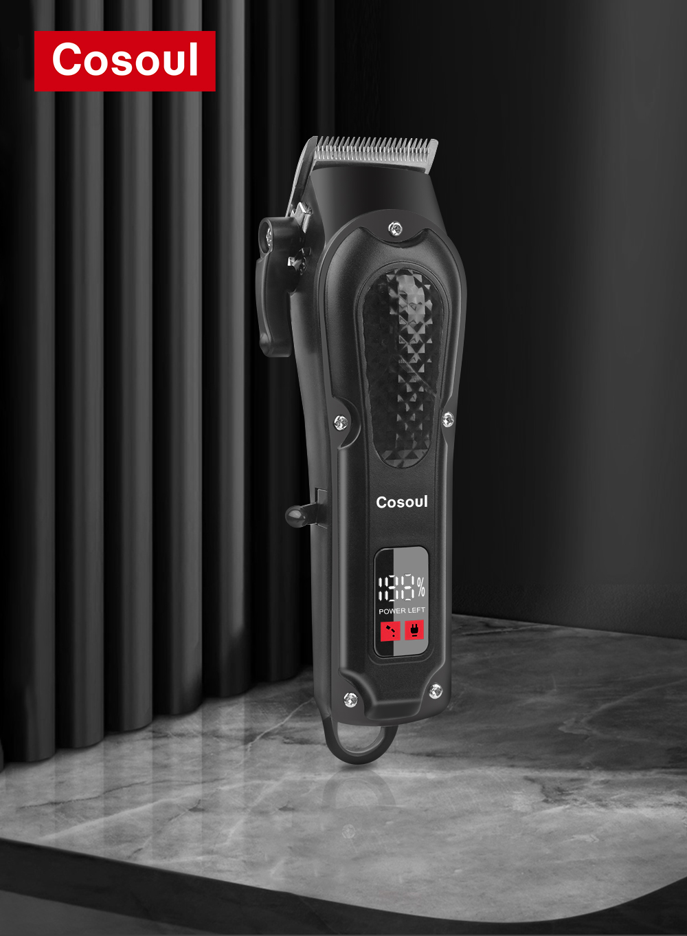 Cosoul Hair Clipper Electric Hair Trimmer Hair Length Adjustable LED ...
