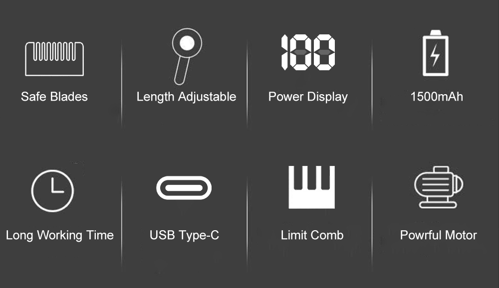 Cosoul Hair Clipper Electric Hair Trimmer Hair Length Adjustable LED ...