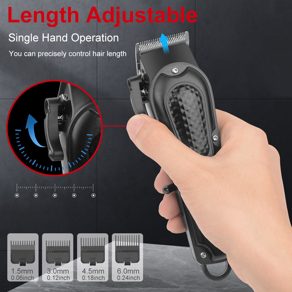 Cosoul Hair Clipper Electric Hair Trimmer Hair Length Adjustable LED ...