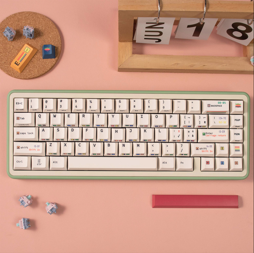 Retro Keycaps C64 White Gray PBT Thickness 1.7mm cherry Profile Keycaps ...