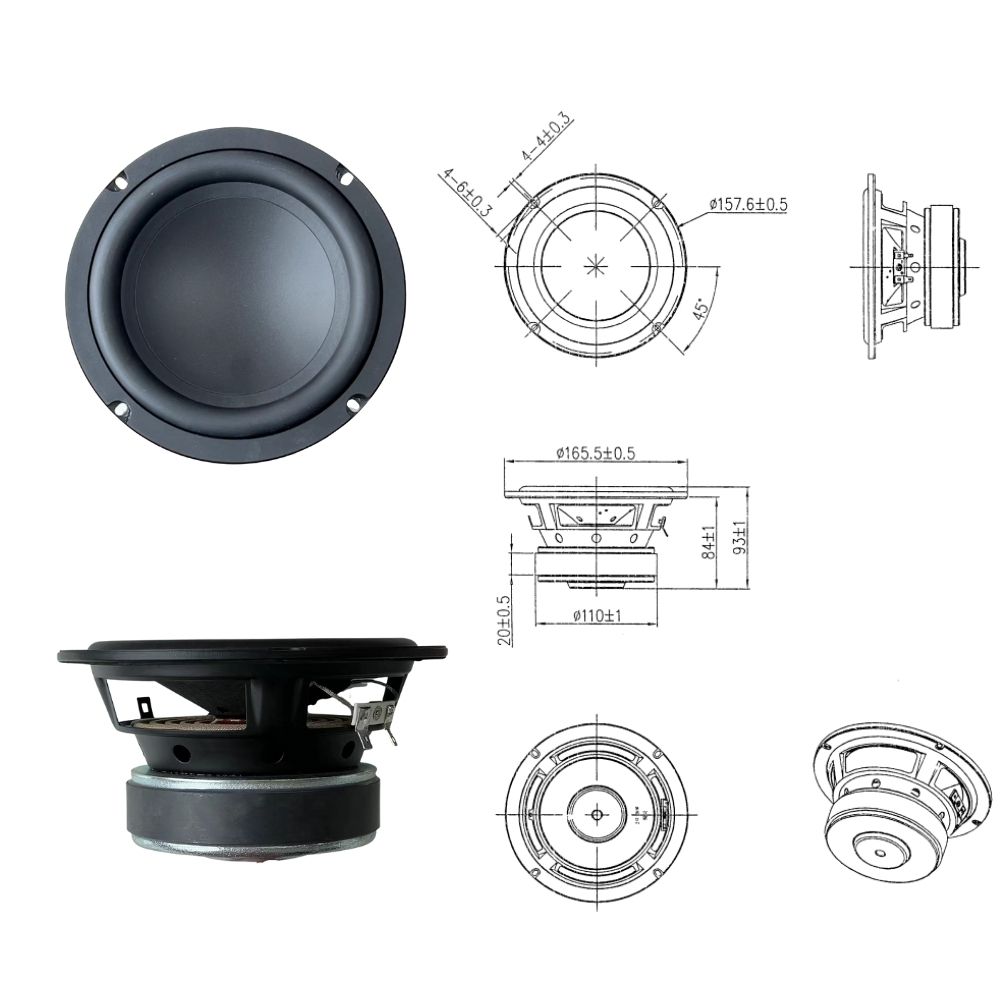 999DIY 6.5 inch subwoofer HK 2Ω 80W 6.5 inch subwoofer 6.5 inch speake ...