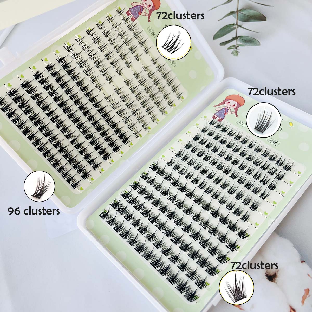 Fiber-separated false eyelashes book Long natural 10-12mm Reusable 240 ...